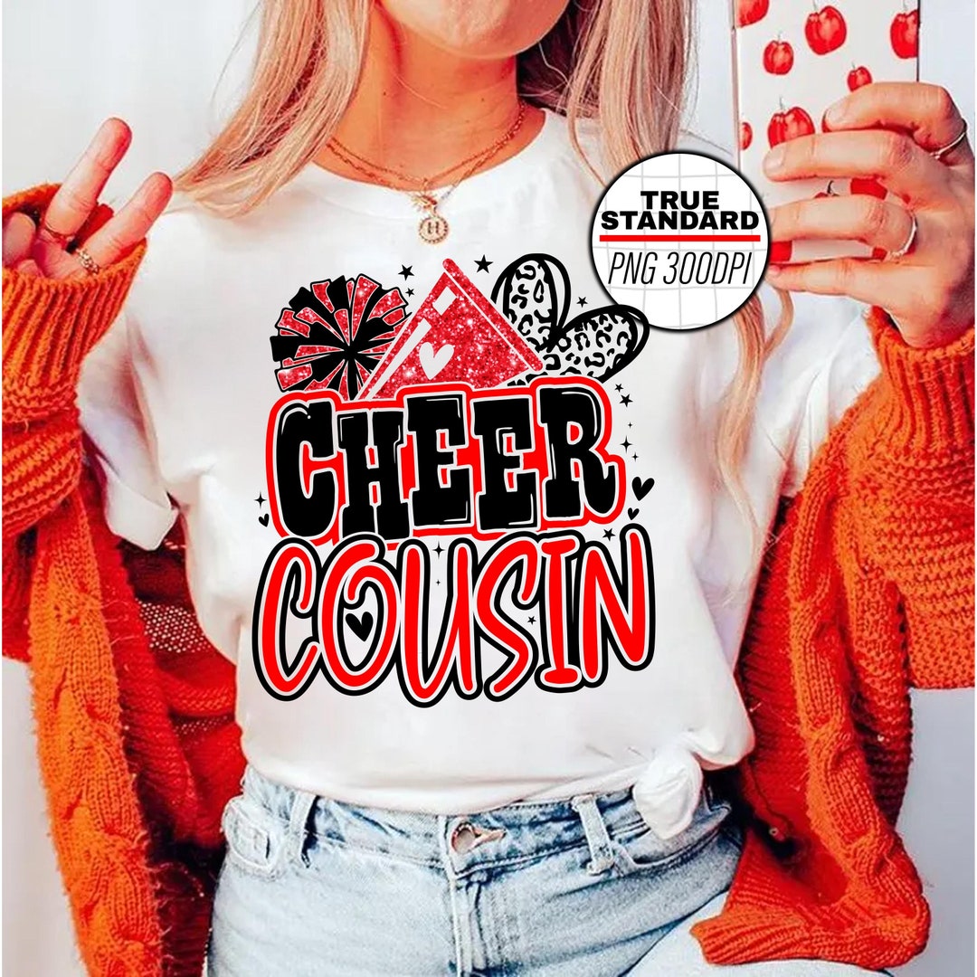 Cheer Cousin Png, Football Leopard Print Heart Png, Leopard Glitter Red ...