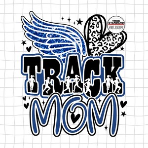 Track Mom PNG, Track and Field Leopard Blue Design, PNG File, Track and ...