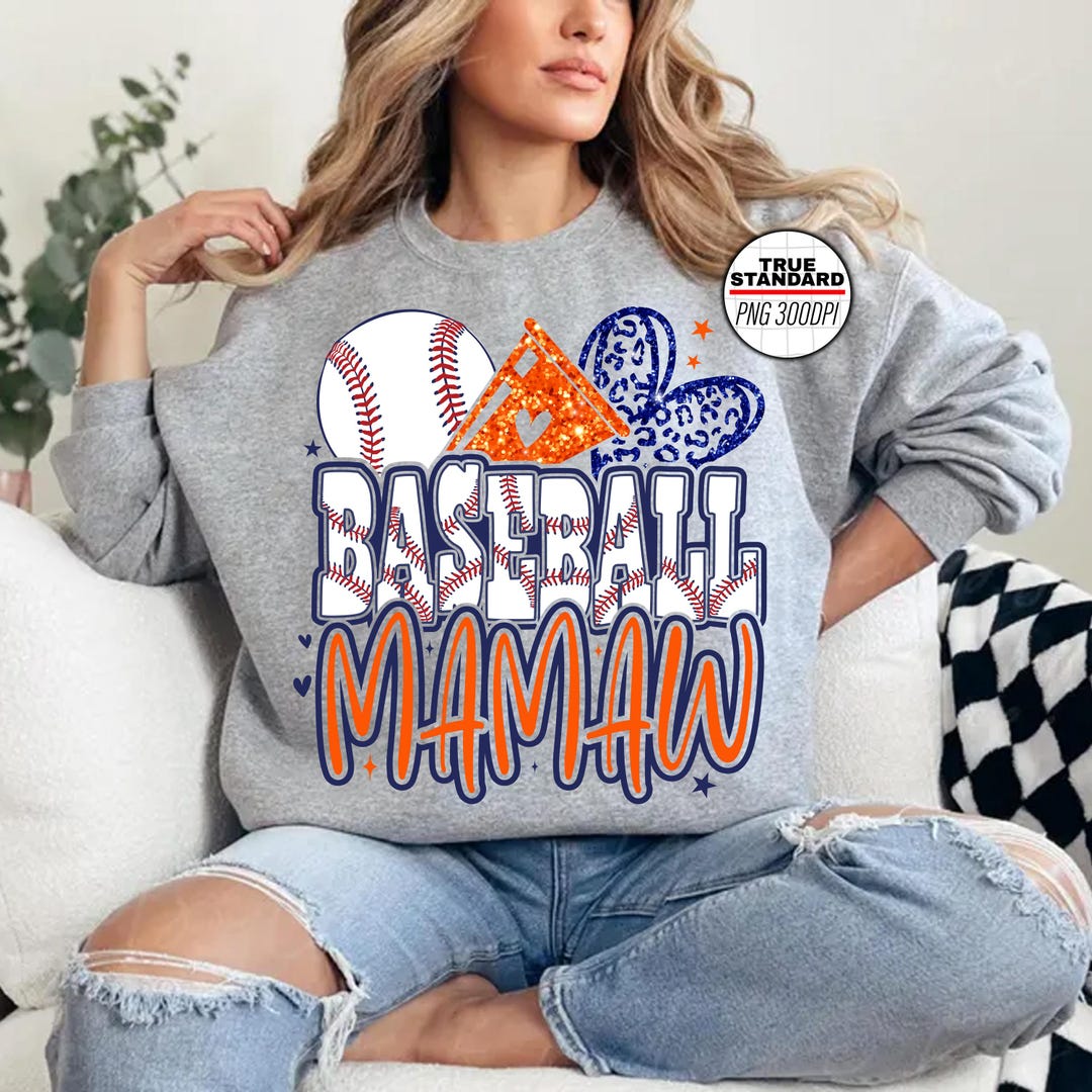 Baseball Mamaw PNG Image, Baseball Leopard Glitter Navy Blue Orange ...