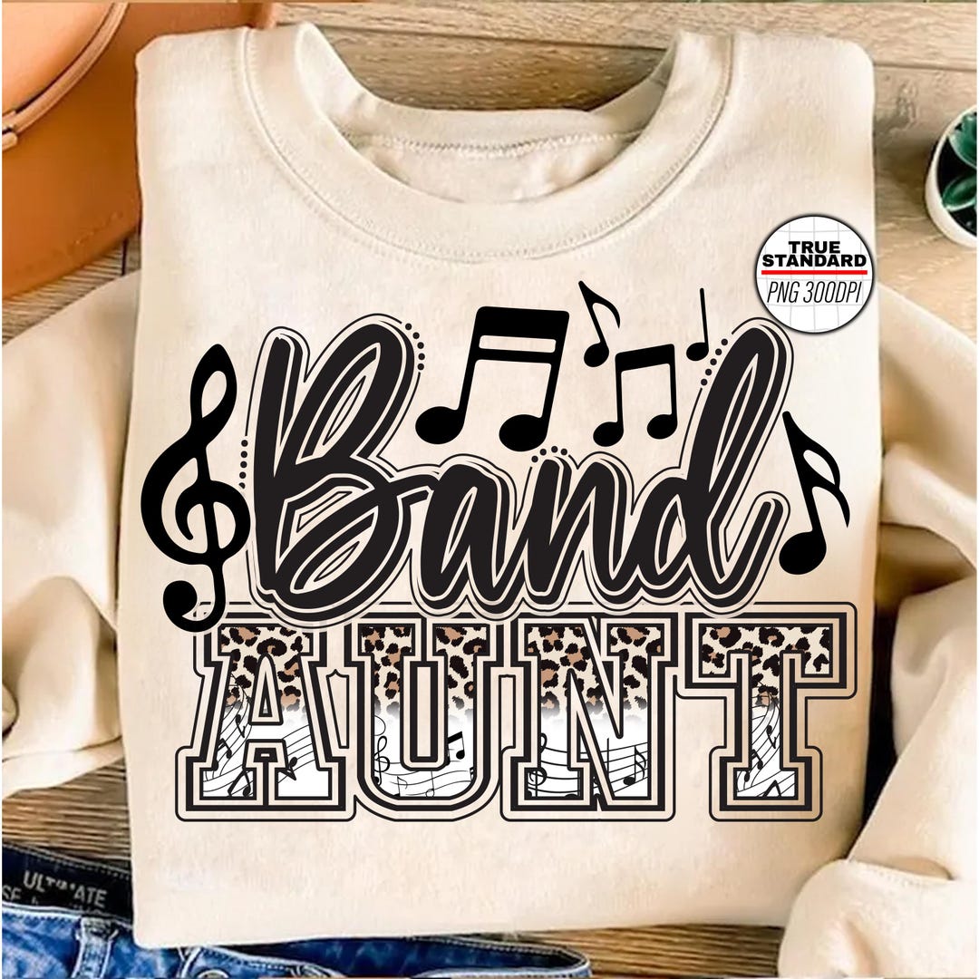 Band Png, Band Aunt PNG Image, Black Leopard Letters Marching Band ...