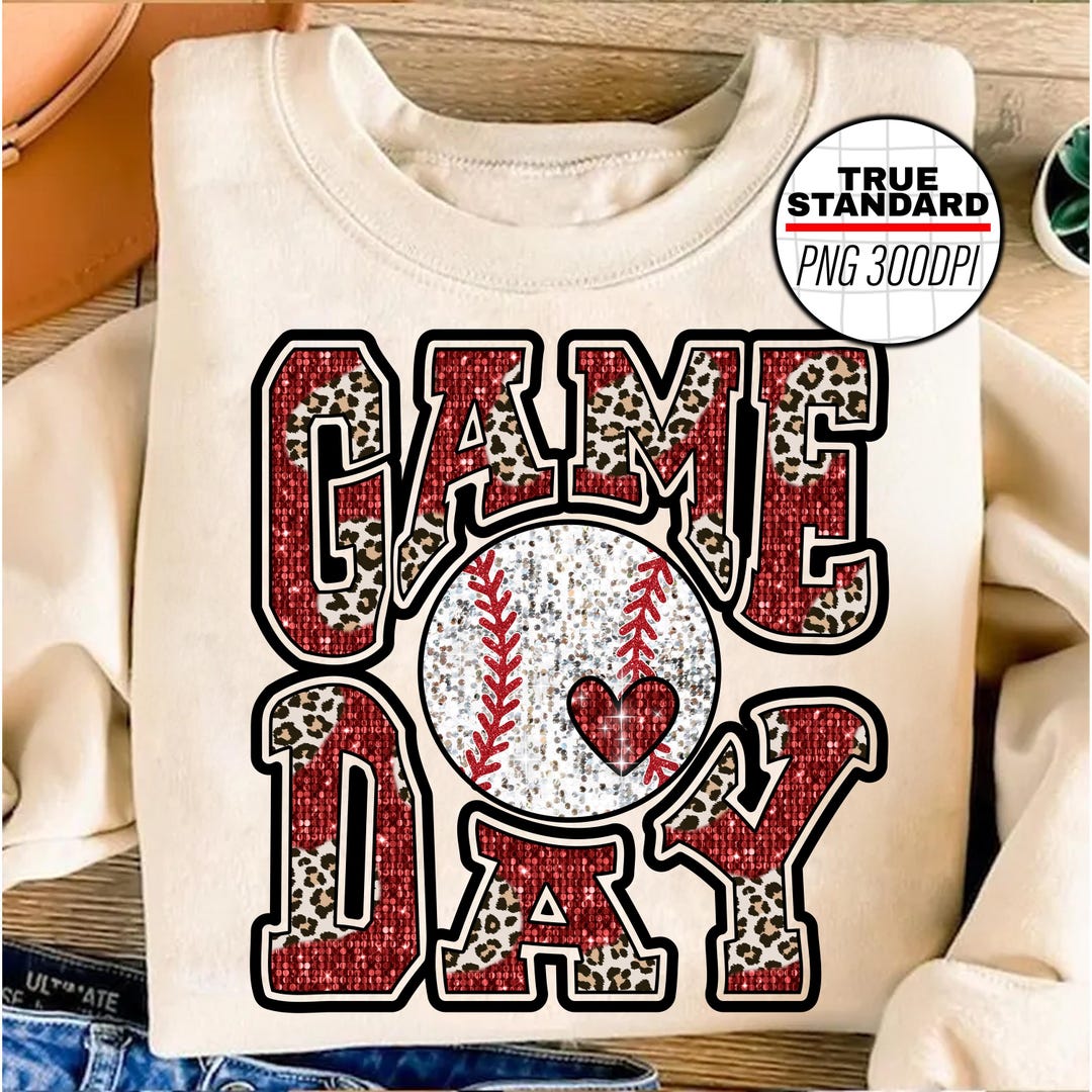 Game Day Baseball PNG Image, Baseball Maroon Faux Sequin Leopard Design ...