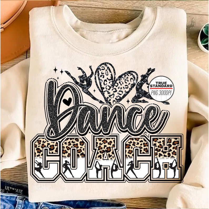 Dance Coach PNG, Dance Teacher Png, Leopard Glitter Dance Heart, Dance ...