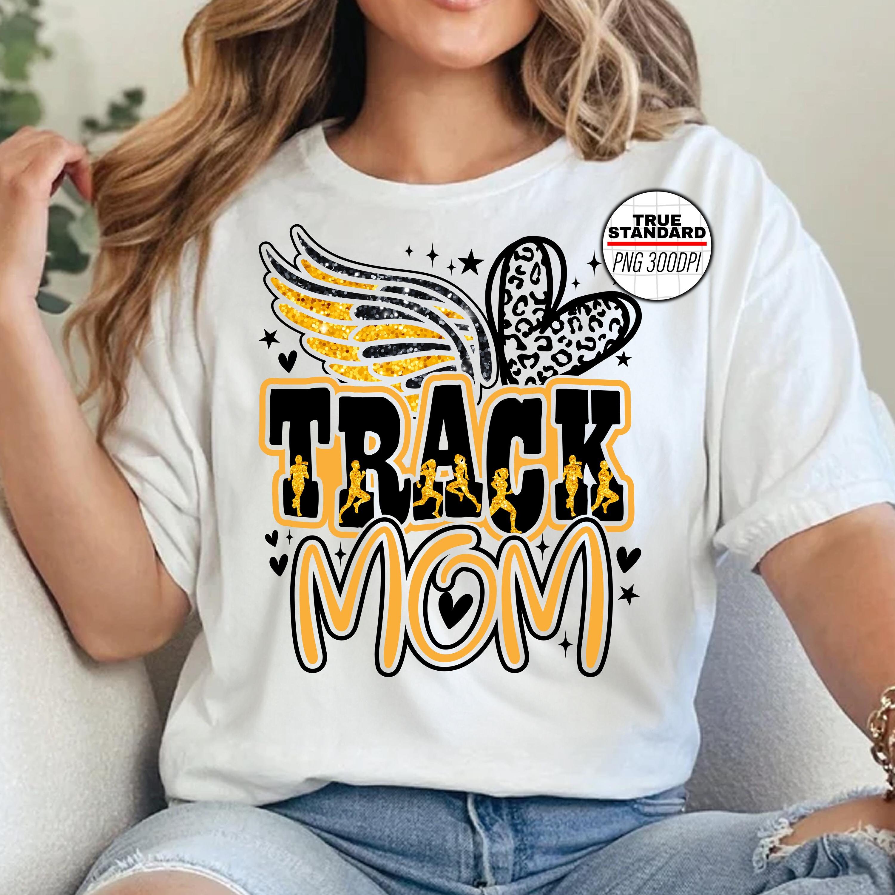 Track Mom PNG, Track and Field Leopard Black and Gold Design, PNG File ...