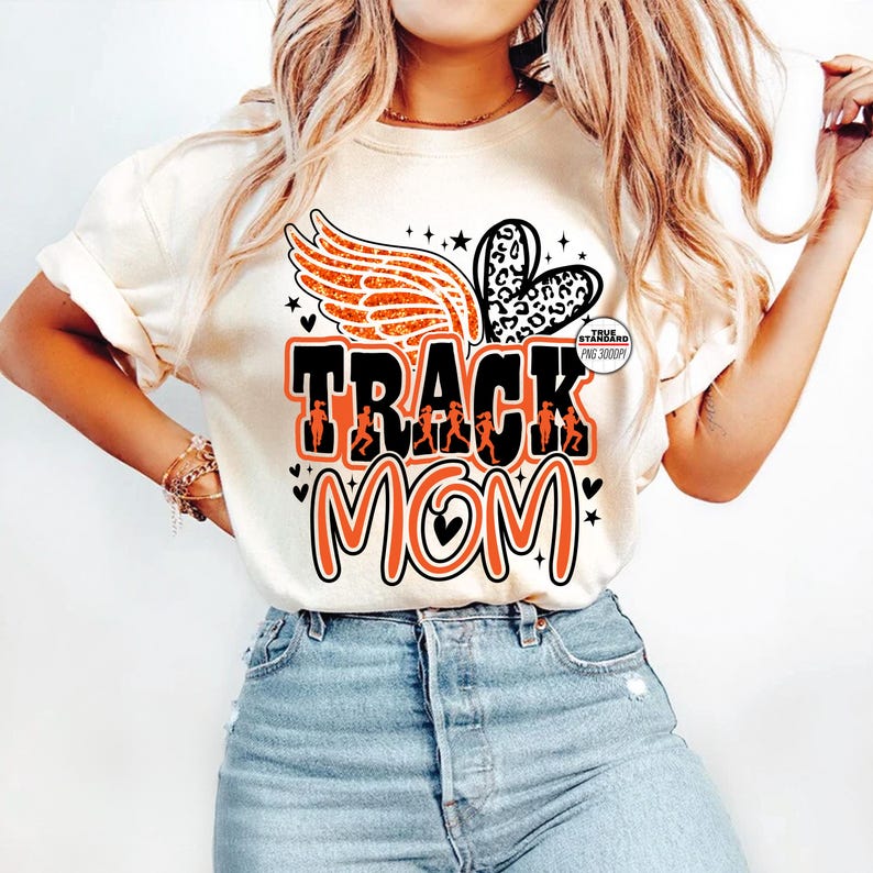 Track Mom PNG, Track and Field Leopard Orange Design, PNG File, Track ...