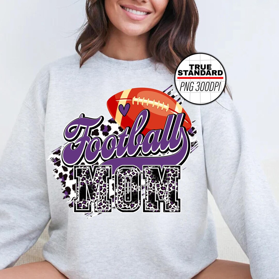 Football Mom PNG Image, Football Purple Leopard Design, Sublimation ...