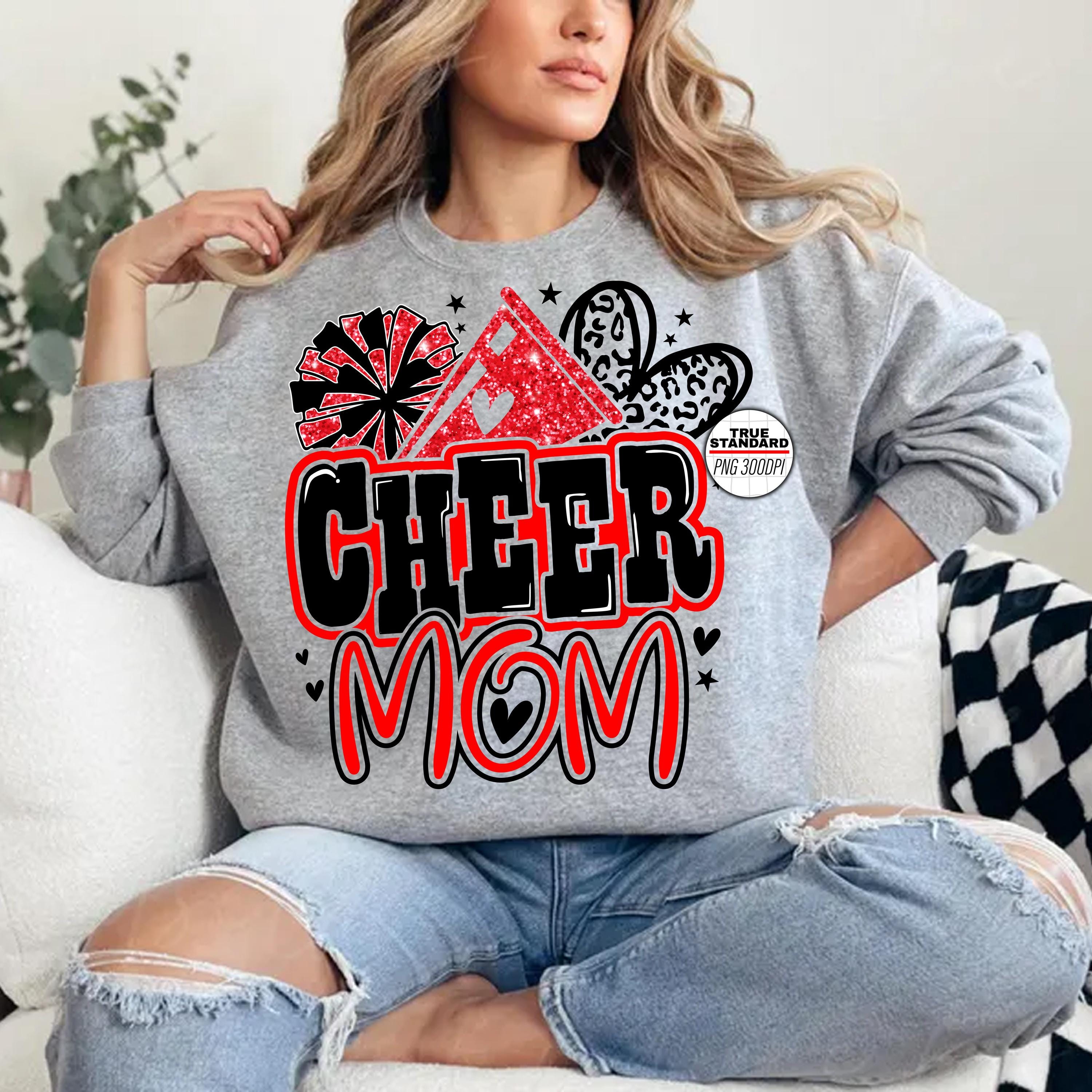 Cheer Mom Png, Football Leopard Print Heart Png, Leopard Glitter Red ...