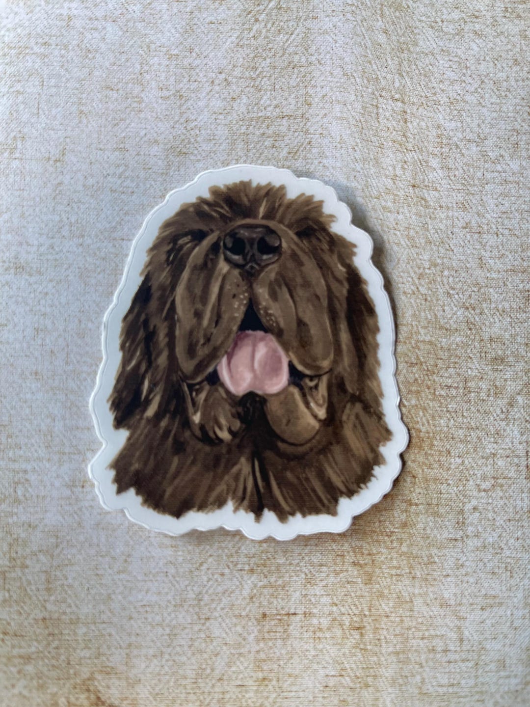 Newfoundland Dog Sticker: Brown Acrylic Pet Art (3x3 Inch) - Etsy