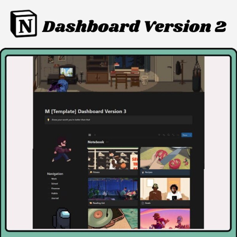 Notion Dashboard Version 2 Notion Life Planner Notion Aesthetic ...