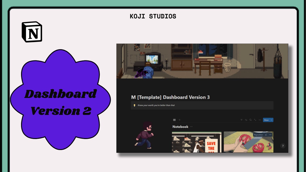 Notion Dashboard Version 2 Notion Life Planner Notion Aesthetic ...