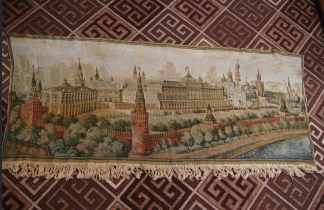 Antique Soviet Tapestry Carpet "moscow Kremlin", USSR, 1950s - Etsy