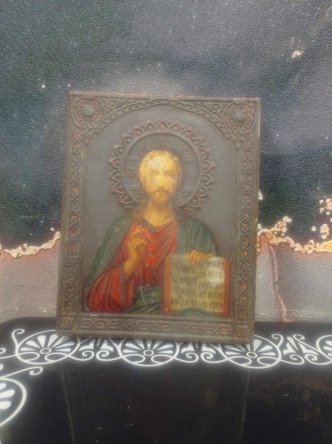 Antique 19th Century Hand Painted Wood Orthodox Icon of Jesus - Etsy