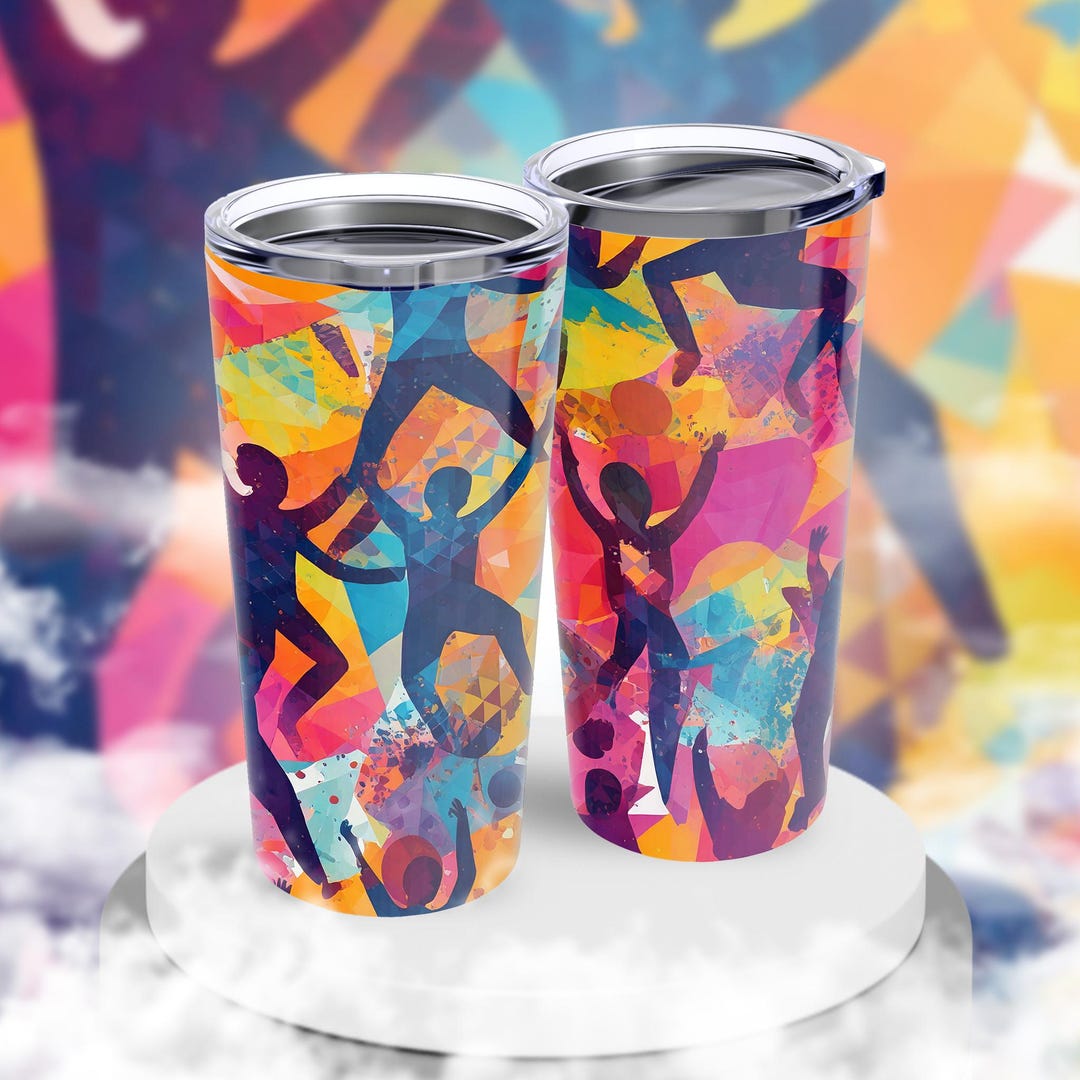 Colorful Active Lifestyle Tumbler 20oz | Sporty Travel Mug, Workout Cup ...
