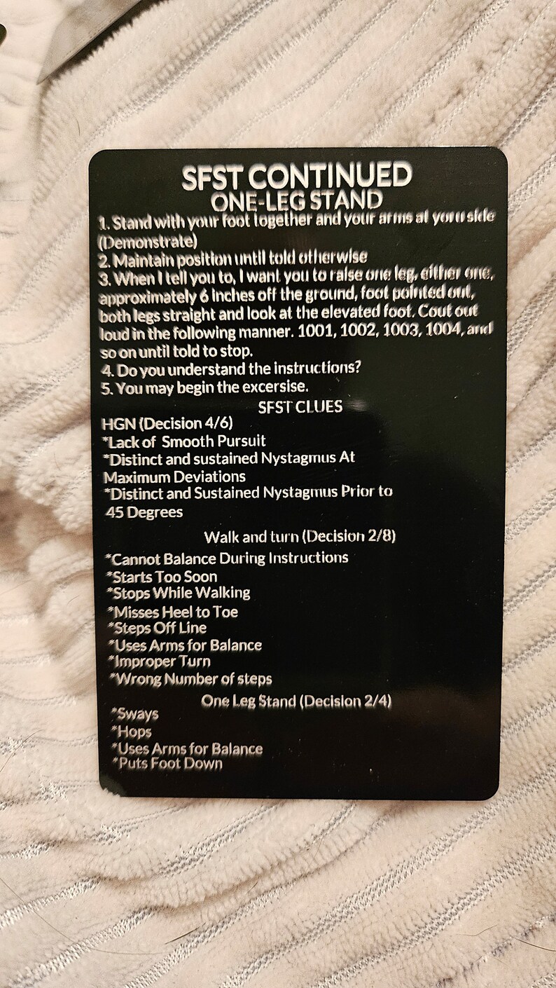 Indiana Miranda/implied Consent/pirtle Warning/sfst Cards - Etsy