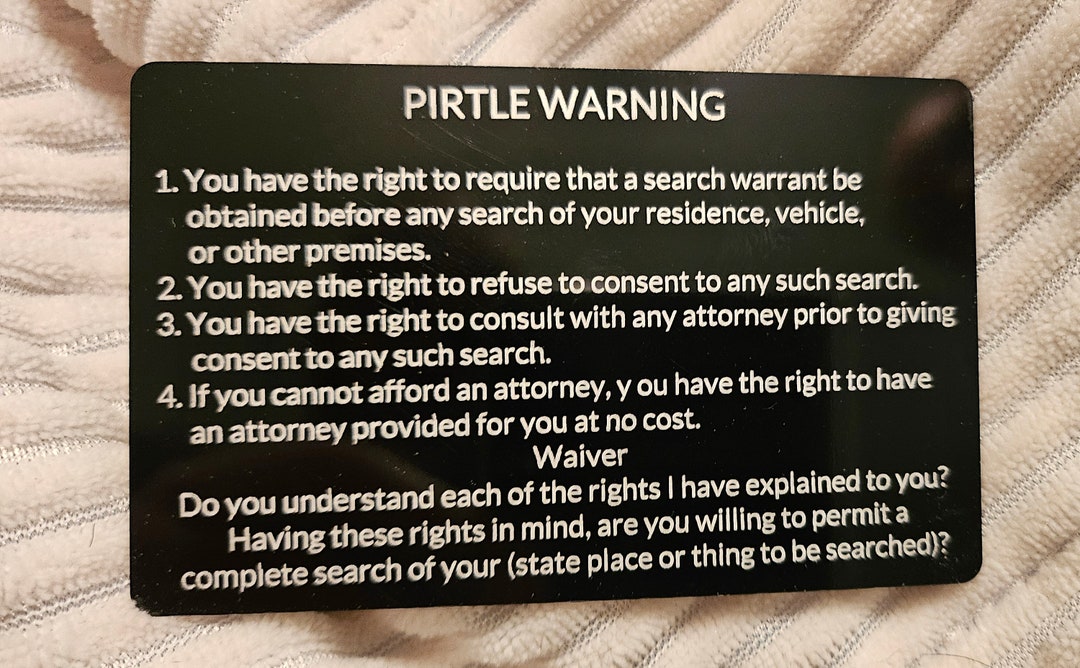Indiana Miranda/implied Consent/pirtle Warning/sfst Cards - Etsy