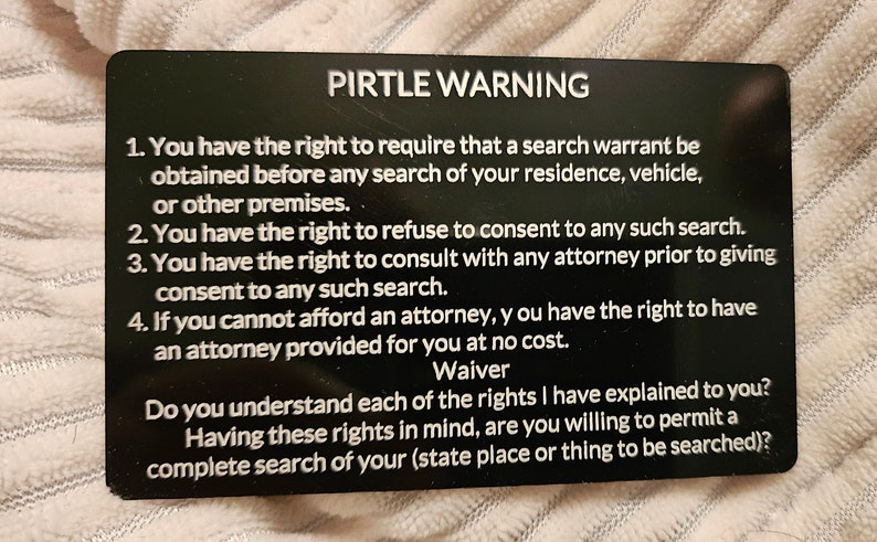 Indiana Miranda/implied Consent/pirtle Warning/sfst Cards - Etsy