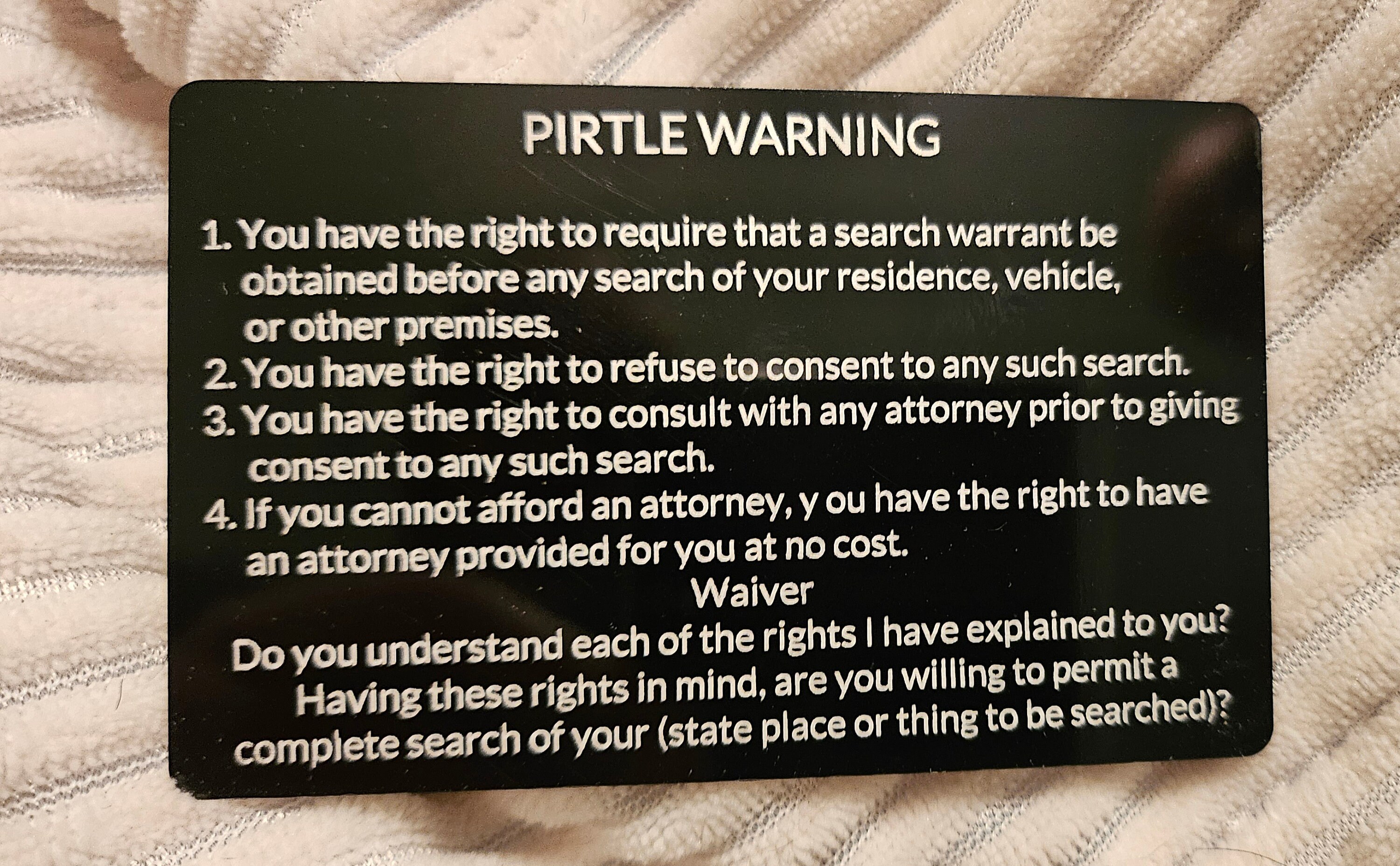 Indiana Miranda/implied Consent/pirtle Warning/sfst Cards - Etsy