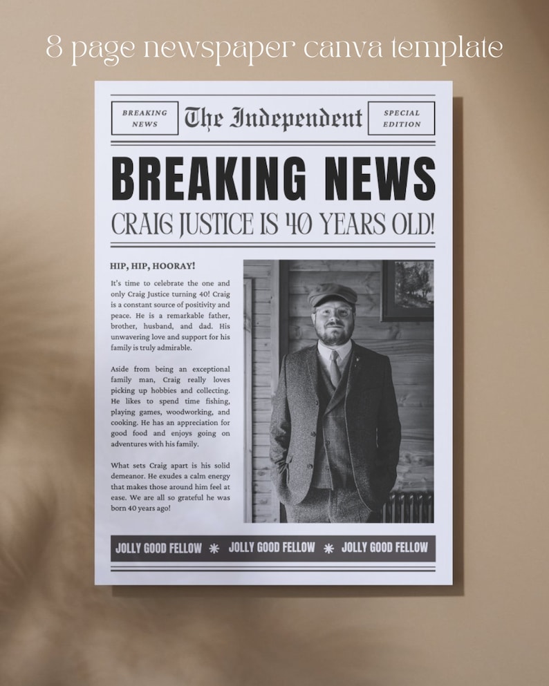 Newspaper Template Canva, Baby Announcement,birthday Milestone, Branded ...