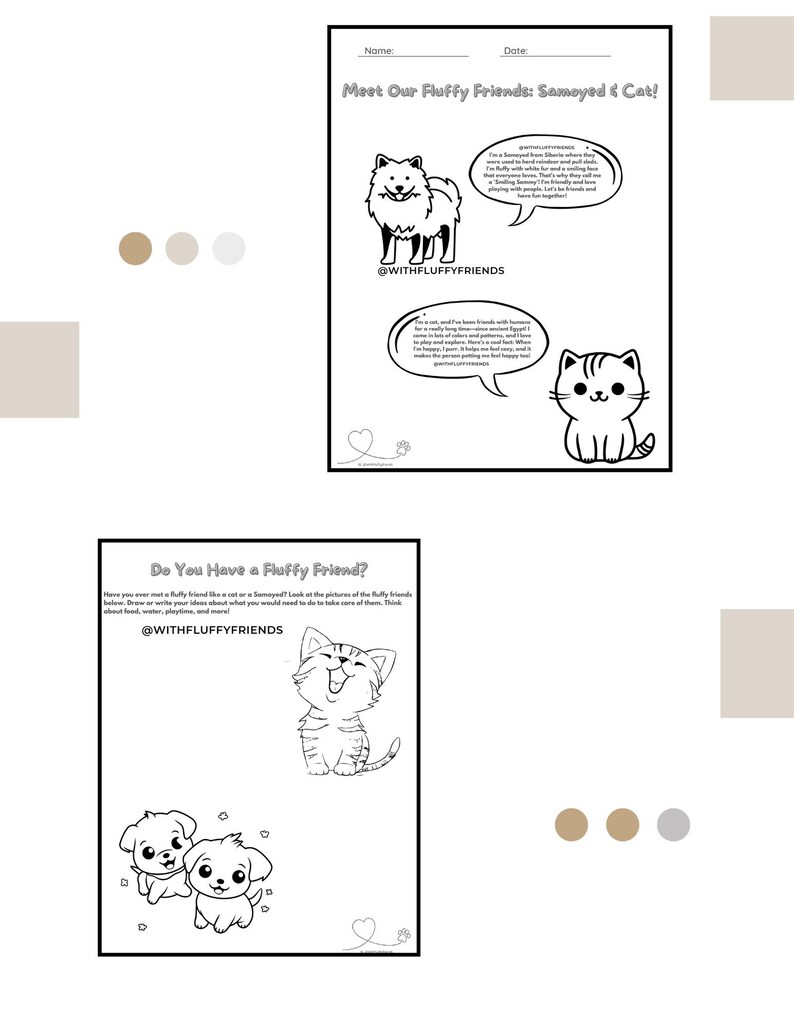Printable Cute Kid Chart Reward and Coloring Page Featuring Fluffy ...