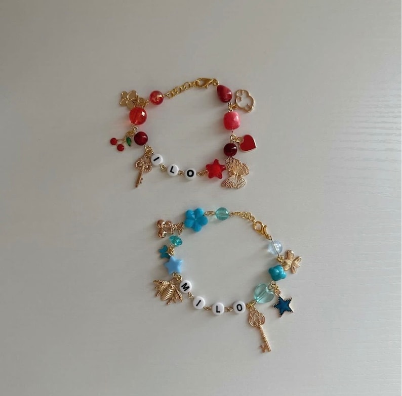 Gold ILOMILO Billie Eilish Matching Friendship Couple Charm Braclets ...