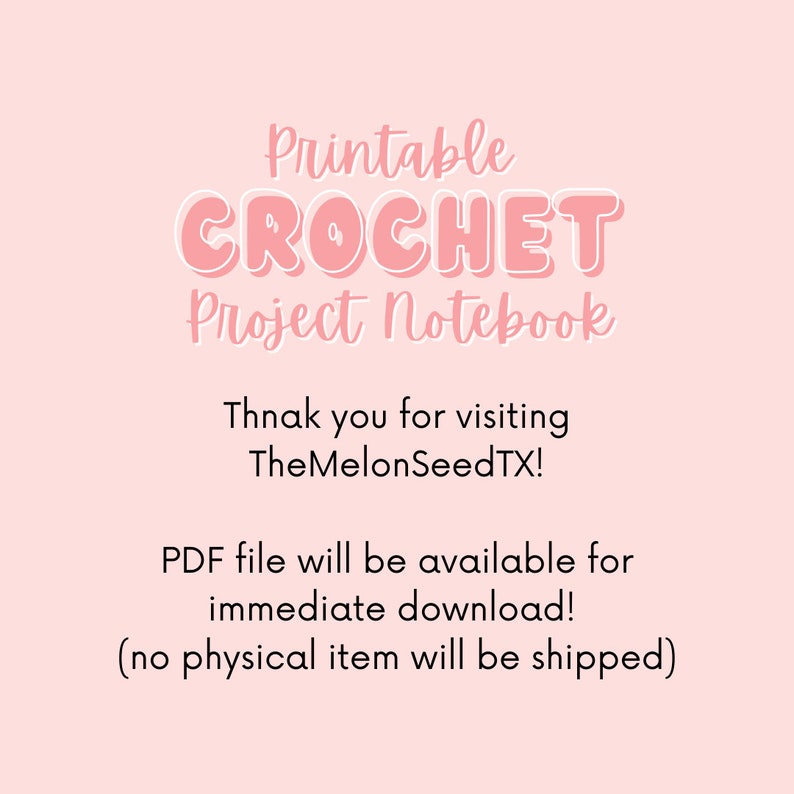Pink & White Crochet Project Notebook - Etsy