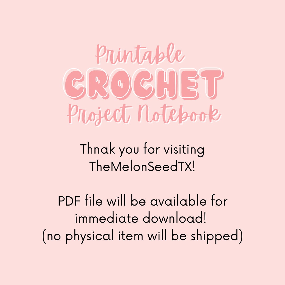 Pink & White Crochet Project Notebook - Etsy