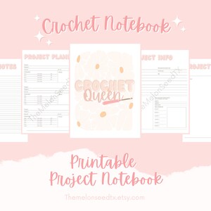 Pink & White Crochet Project Notebook - Etsy