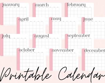 Simplistic Foliage Undated 12 Sheet 12 Month Calendar - Etsy