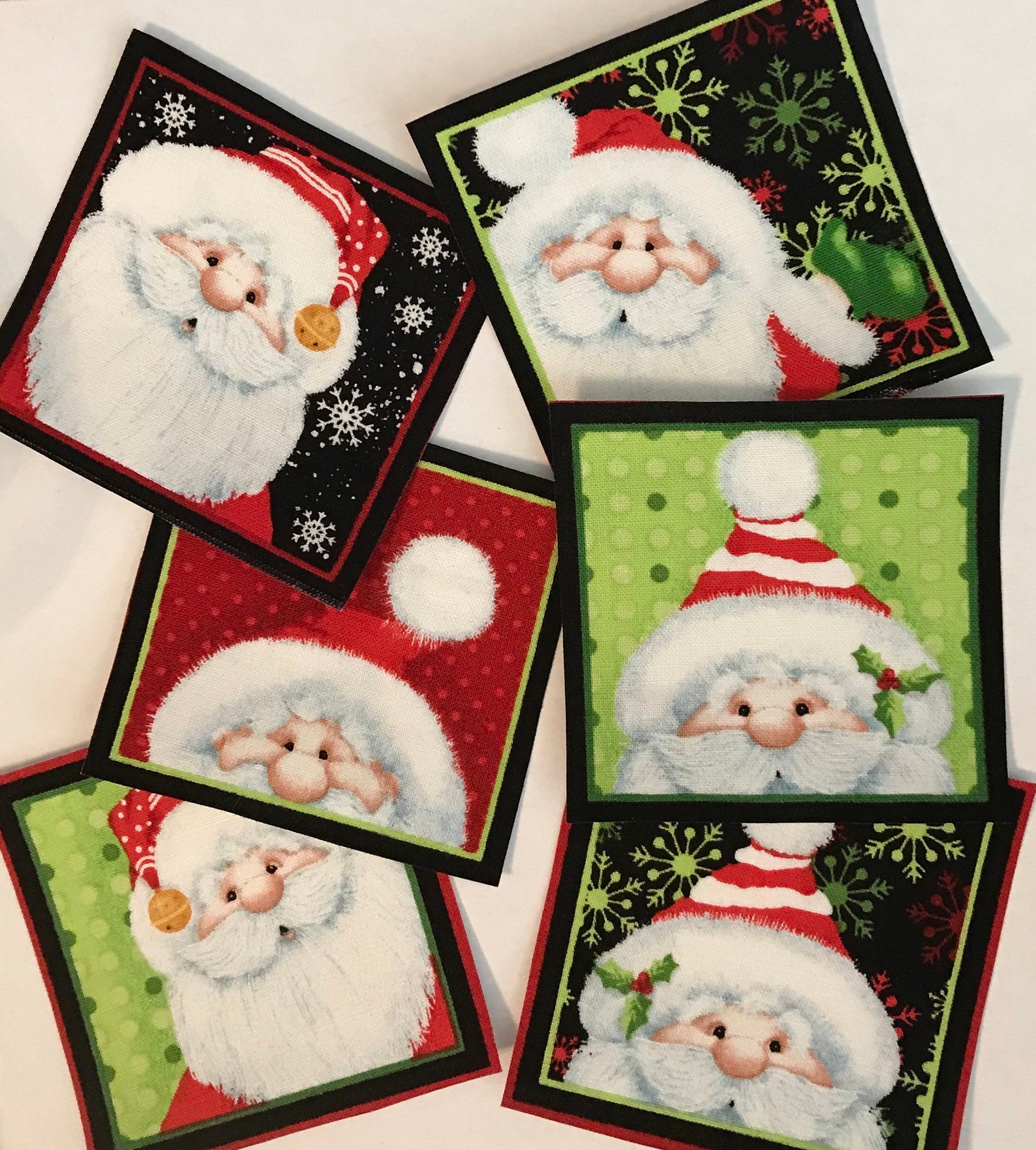 Peek-a-boo Santa Patches Iron on Fabric Appliques for | Etsy