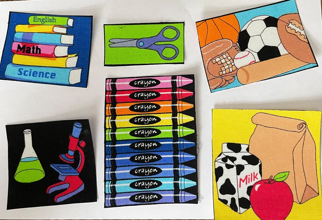 Colorful Back to School Patches - Iron on Fabric Appliques - Etsy