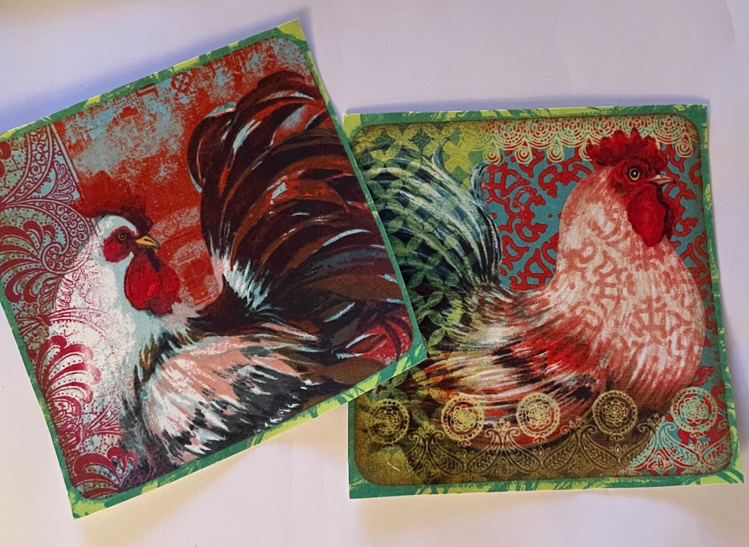 3 Gorgeous Extra Large Rooster Patches - Iron on Fabric Appliqués - Etsy