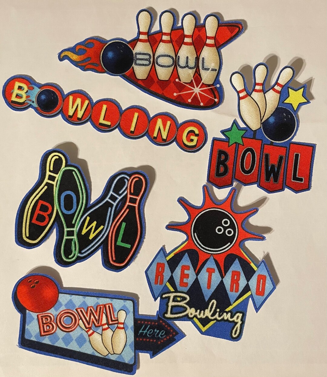 New! Colorful Bowling Patches - Iron on Fabric Appliques - Etsy