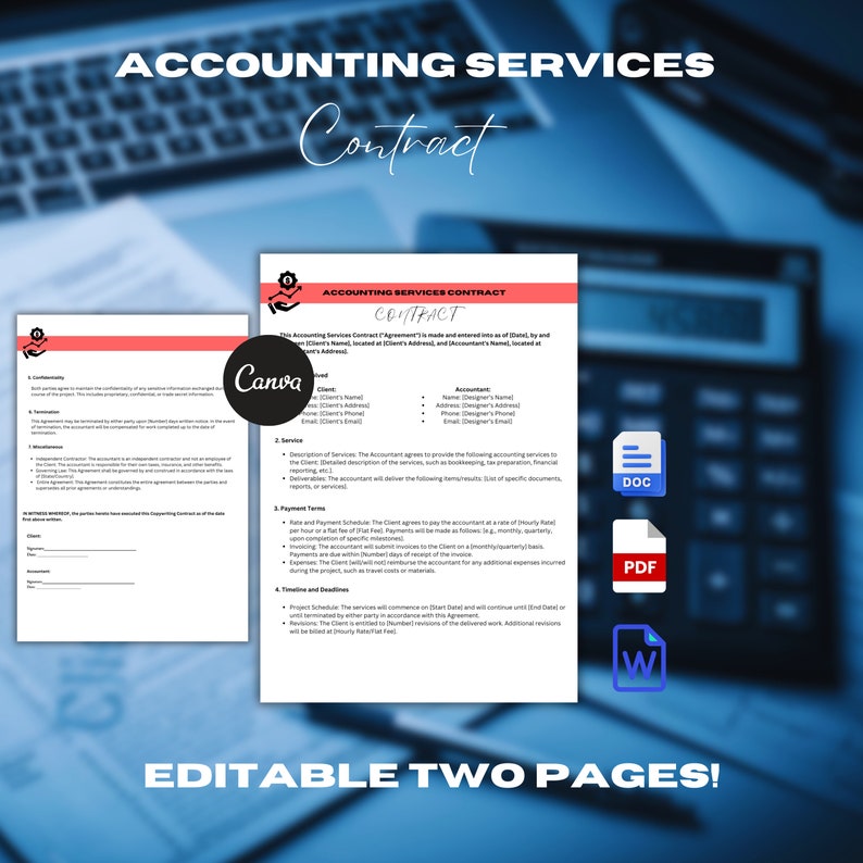 Professional Accounting Services Contract Template Customizable ...