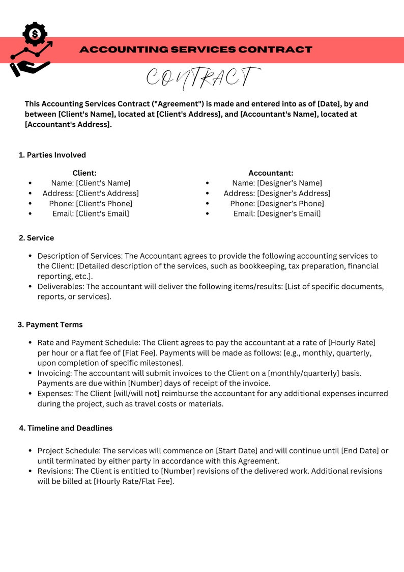 Professional Accounting Services Contract Template Customizable ...