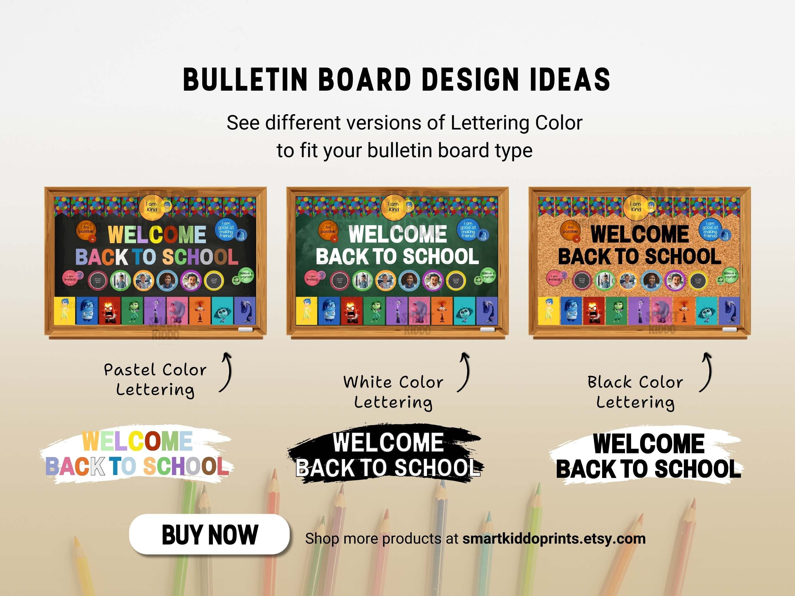 Inside Out Bulletin Board Kit Back to School Digital Download Editable ...