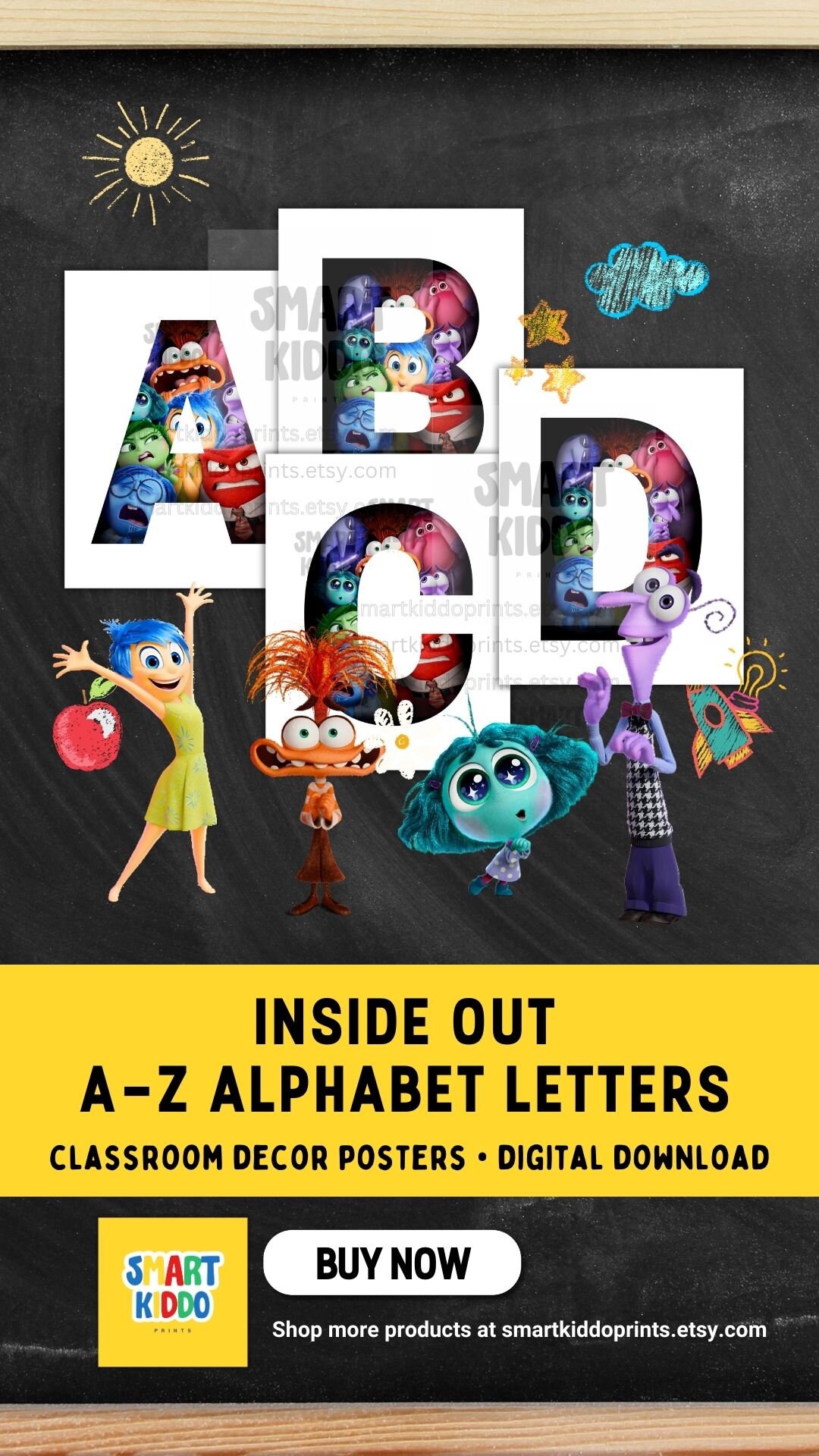 Inside Out Alphabet Classroom Decor Poster Learn Alphabet Inside Out ...
