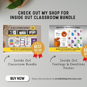 Inside Out Classroom Rules Positive Affirmations Decor Social Emotional ...