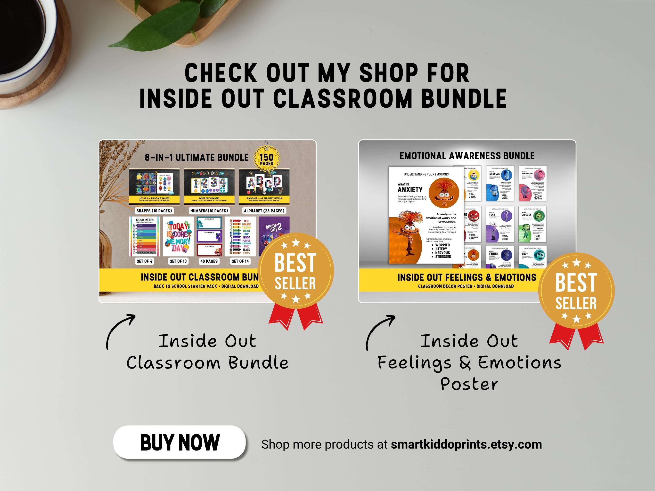 Inside Out Classroom Rules Positive Affirmations Decor Social Emotional ...