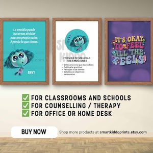 SPANISH Inside Out Emotions Wall Art Printable Classroom Decor Social ...