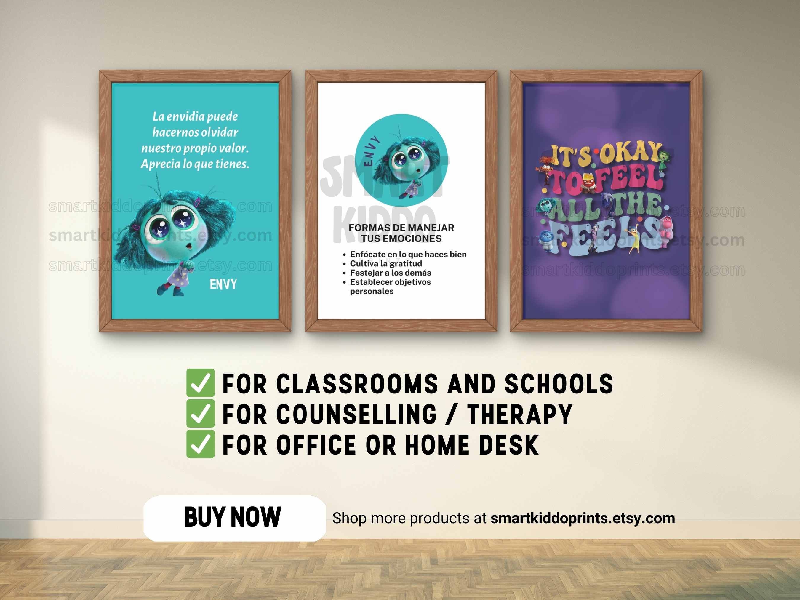 SPANISH Inside Out Emotions Wall Art Printable Classroom Decor Social ...