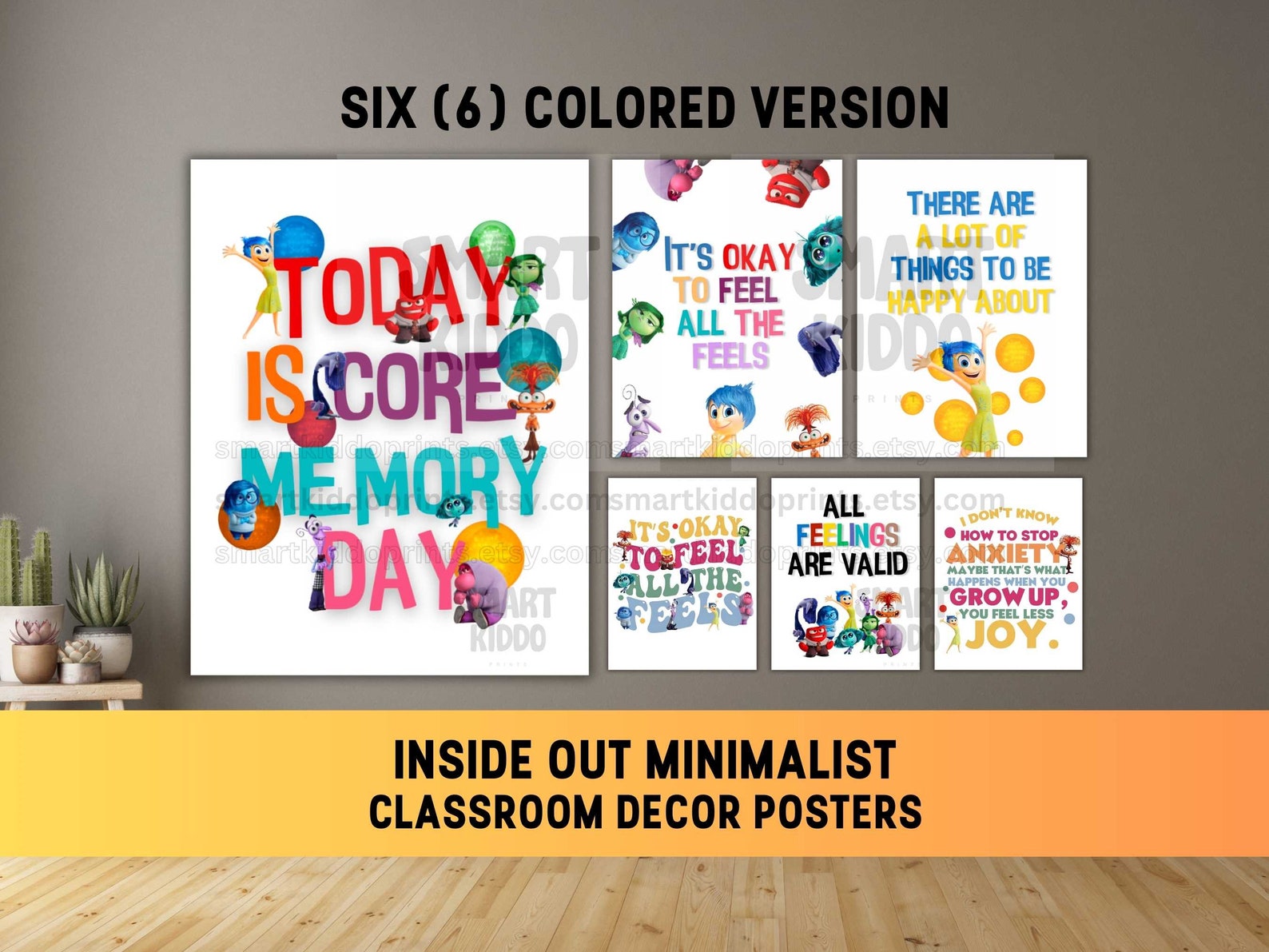 Inside Out 2 Classroom Poster Printable 10-pack Minimalist Theme Inside ...