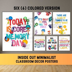 Inside Out 2 Classroom Poster Printable 10-pack Minimalist Theme Inside ...