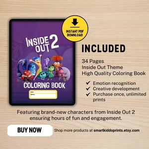 Inside Out 2 Coloring Pages Activity Busybook Feelings Emotions ...