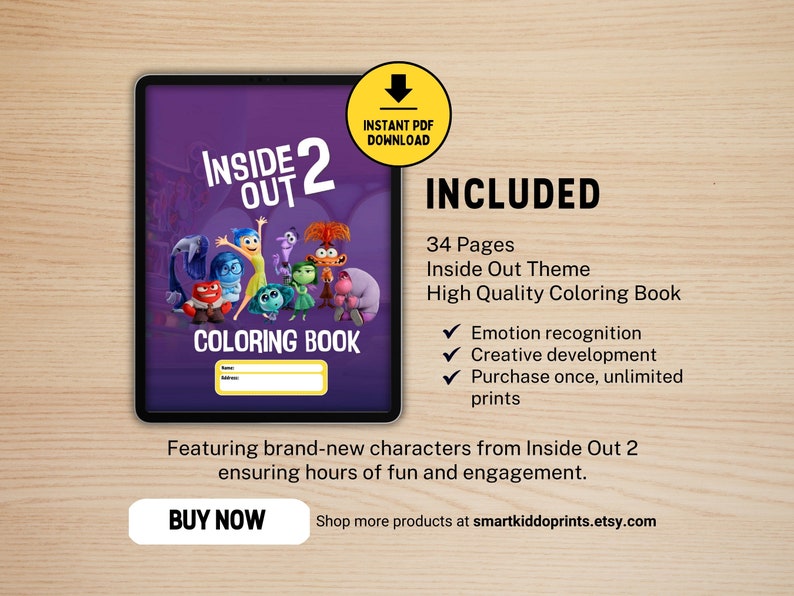 Inside Out 2 Coloring Pages Activity Busybook Feelings Emotions ...