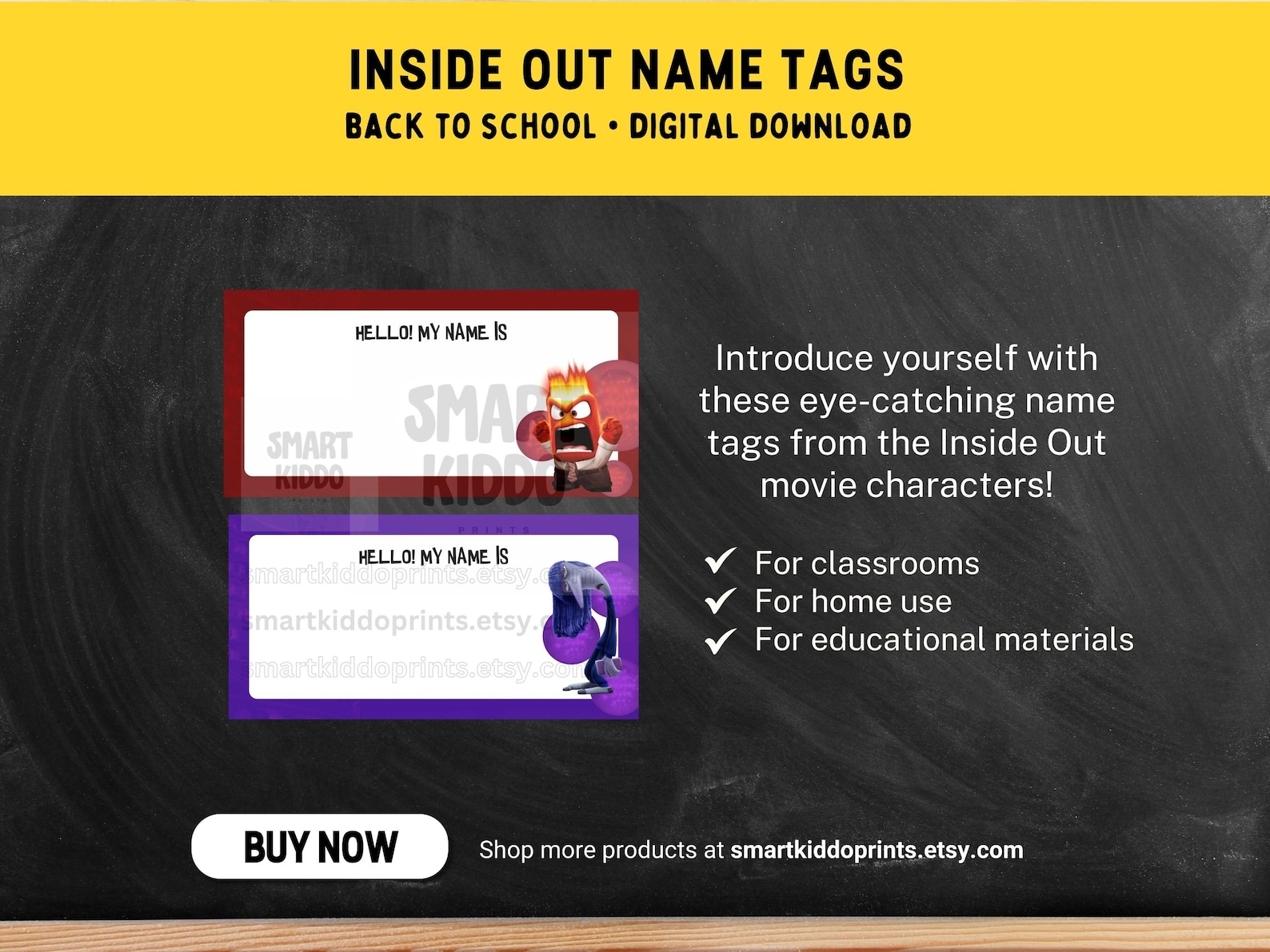 40 Inside Out Name Tags Personalized Student Name Tags Back to School ...