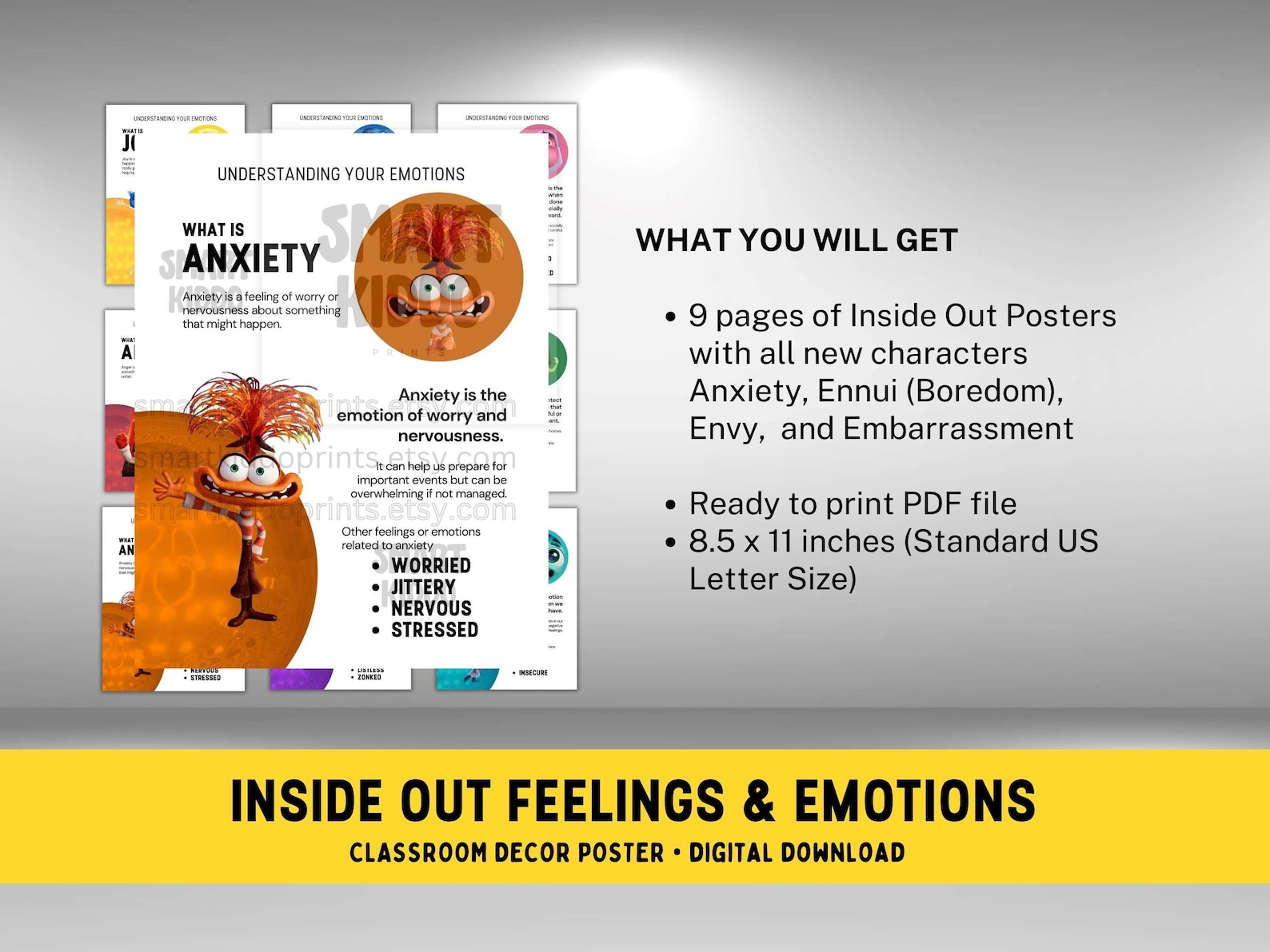 Inside Out Emotions Check in Poster Emotional Awareness Classroom ...