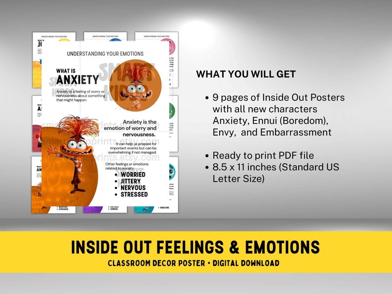 Inside Out Emotions Check in Poster Emotional Awareness Classroom ...