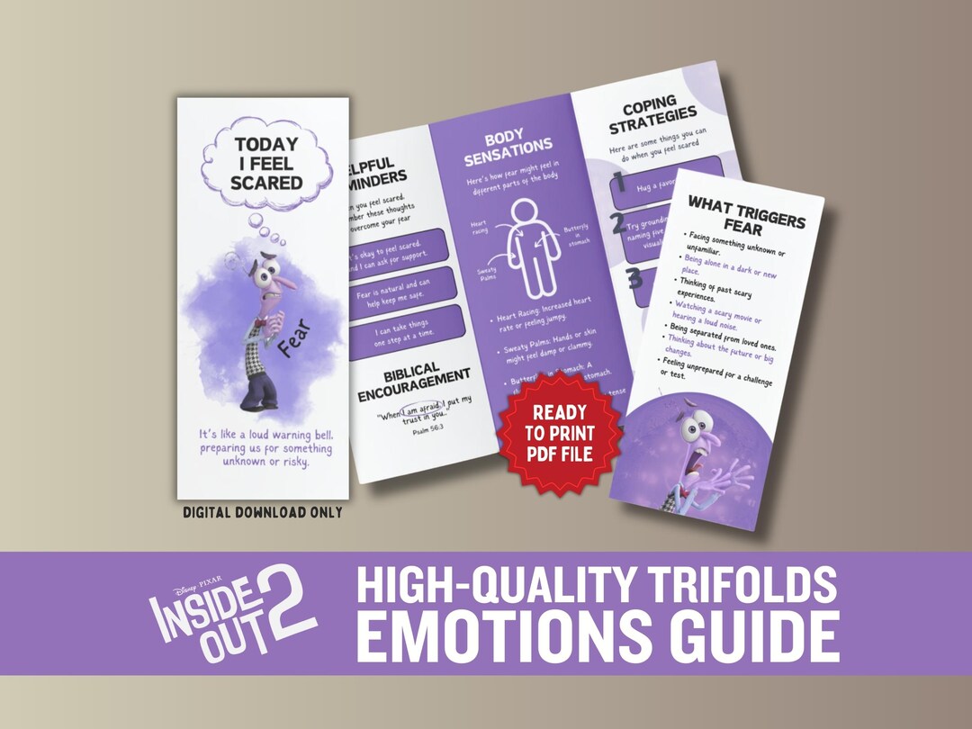 Inside Out 2 Emotions Leaflet Feelings Guide FEAR SEL Emotional ...