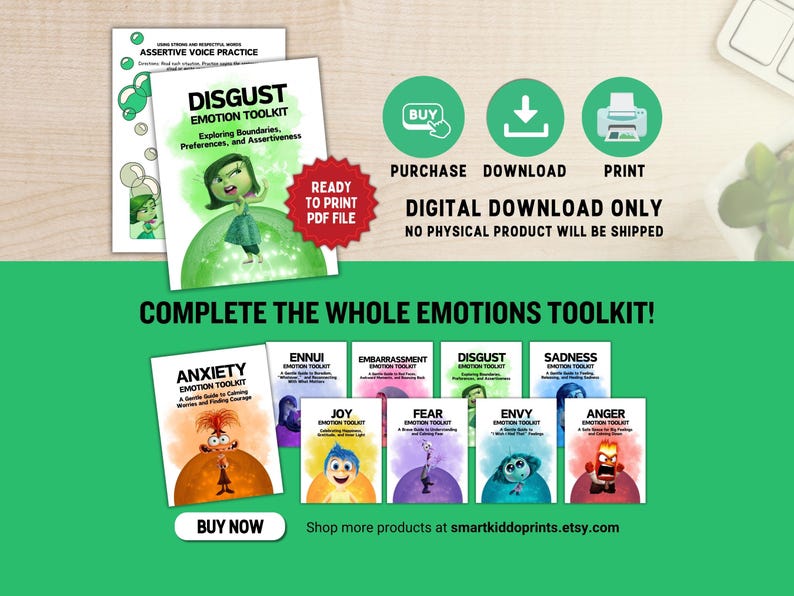 Inside Out Emotional Regulation Toolkit Feelings Workbook for School ...