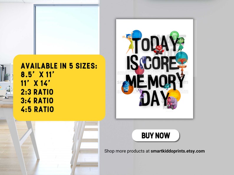 Inside Out 2 Classroom Poster Printable 10-pack Minimalist Theme Inside ...