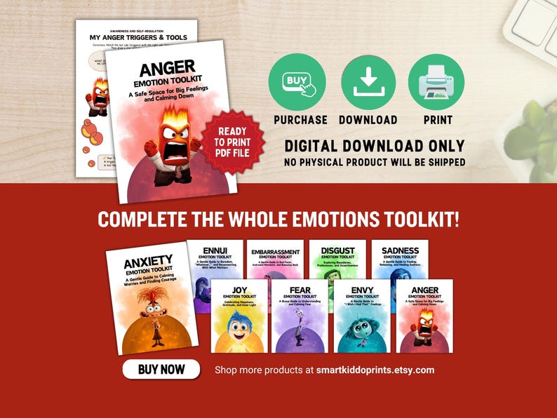 Inside Out Emotional Regulation Toolkit Feelings Workbook for School ...